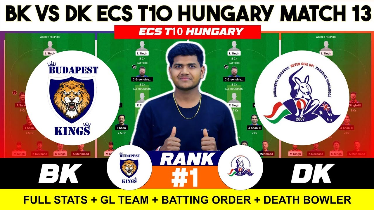 DK vs BK || DK vs BK Prediction || DK VS BK 13TH ECS T10 HUNGARY MATCH ...