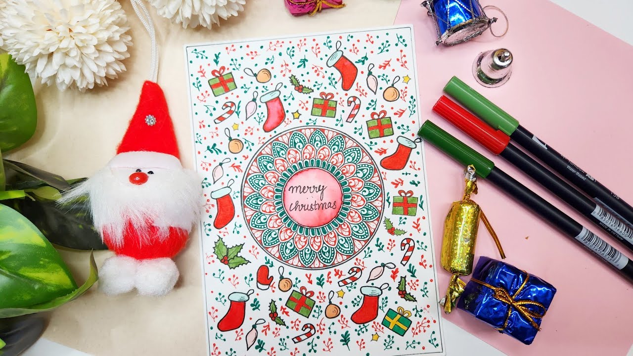 Merry Christmas Mandala Art | How to draw Mandala for Beginners - YouTube
