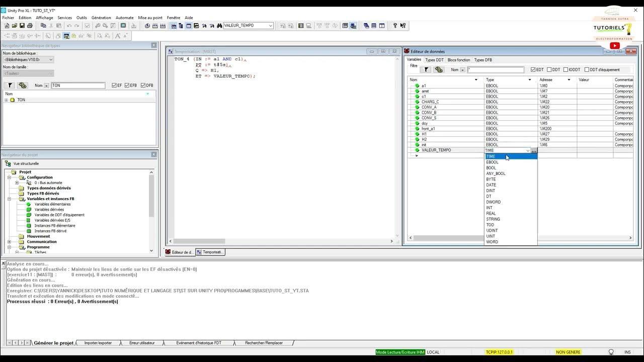 014 Temporisation : TON (Langage ST-Control Expert) - YouTube