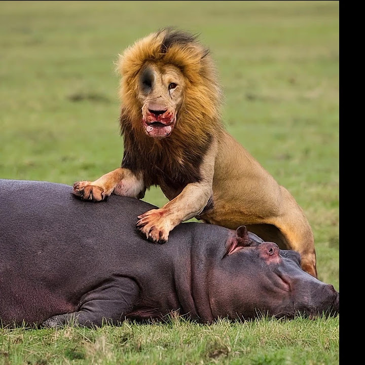 एक शेर जिसने अकेले hippo को हरा दिया? king Scarface lion #short - YouTube