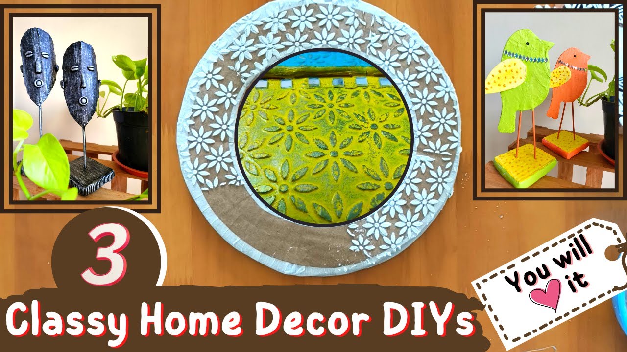 3 Cardboard Crafts for Home Decor | DIY Cardboard Craft Ideas - YouTube