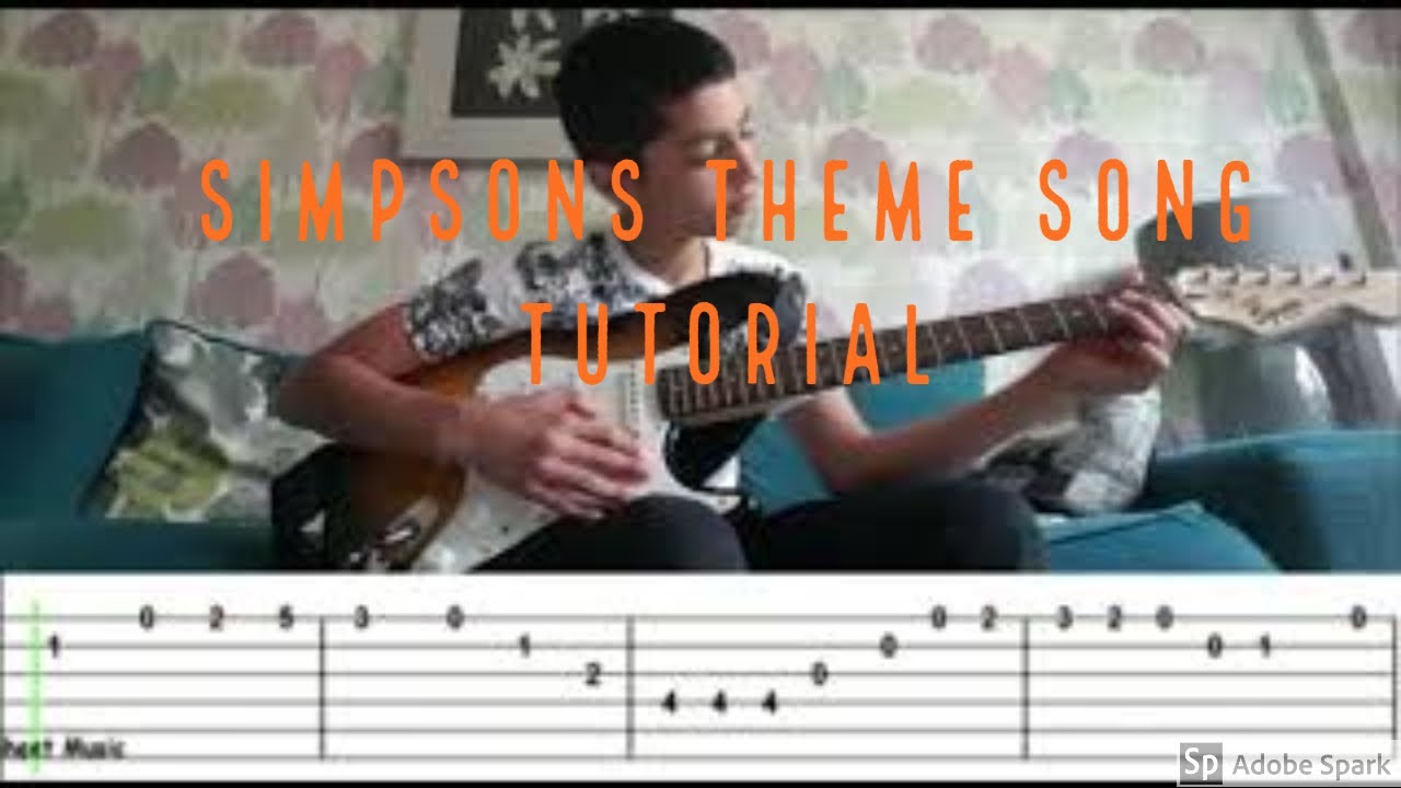Simpsons Theme song guitar tutorial with tab - YouTube