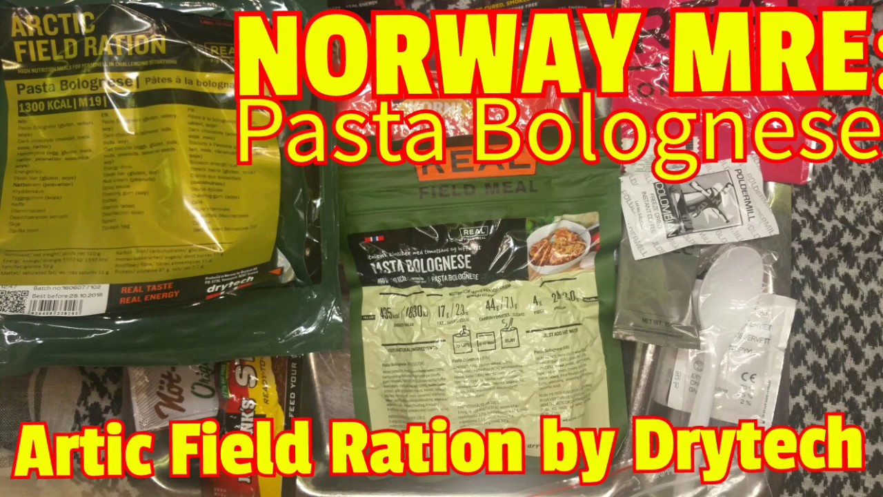 NORWAY MRE: Arctic Field Ration: Pasta Bolognese by Drytech / German ...