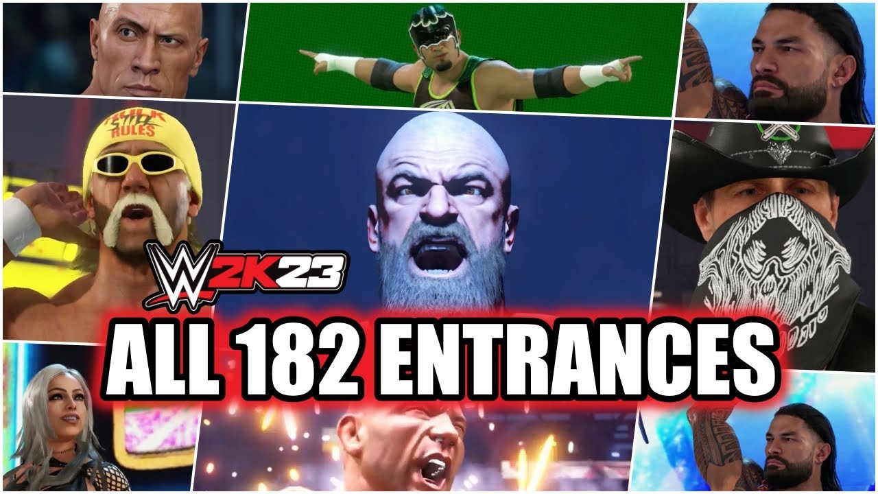 WWE 2K23 All 182 Characters Entrances - Full Roster - YouTube