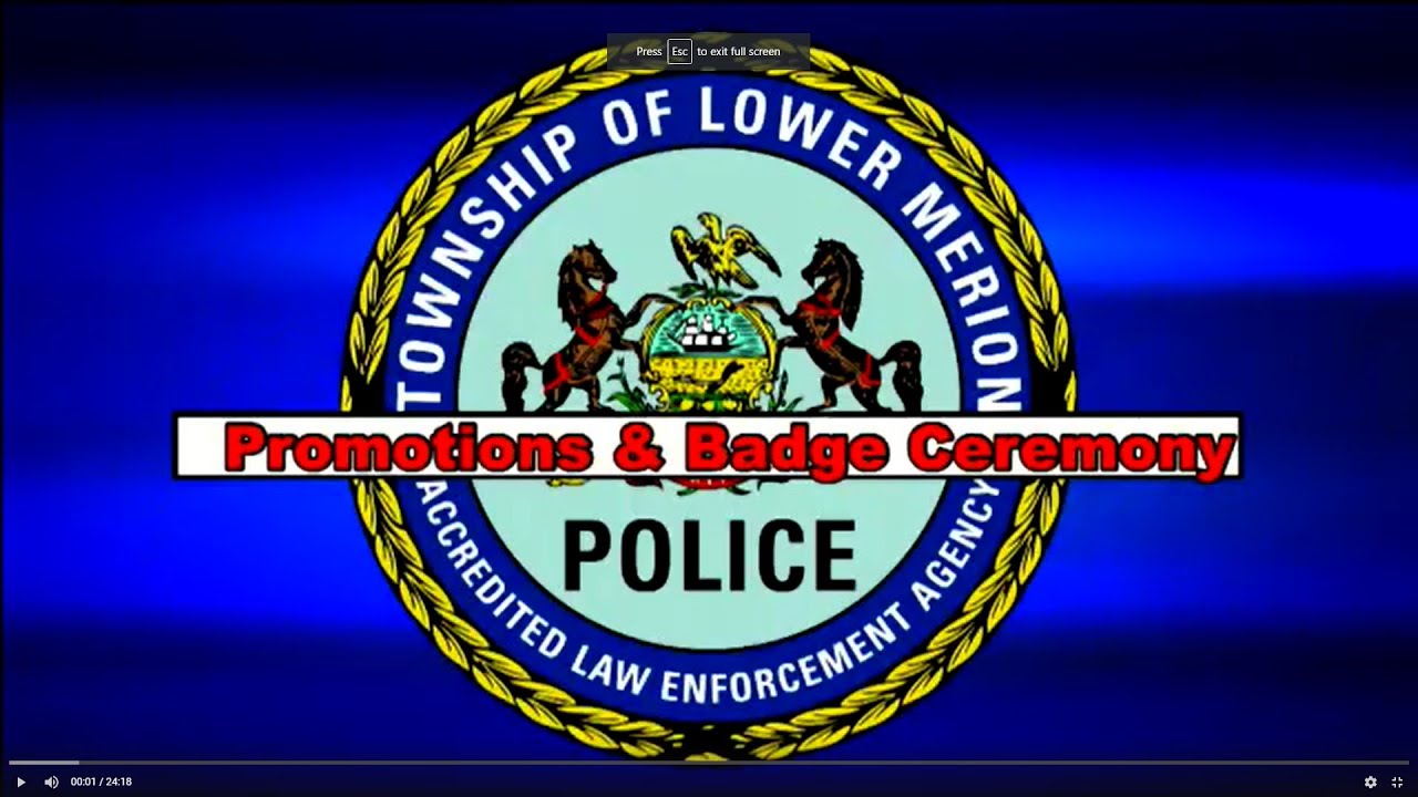 Lower Merion Twp Police Promotions & Badge Ceremony on 6 30 21 - YouTube
