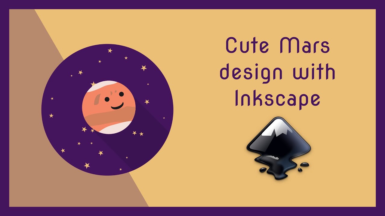 Cute Mars Planet Flat Design with Inkscape - Speed art - YouTube