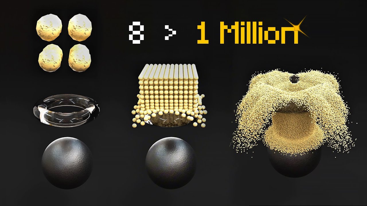 3D Satisfying Simulation💎 | Molecular Physics, Hair Particles and Fluid ...