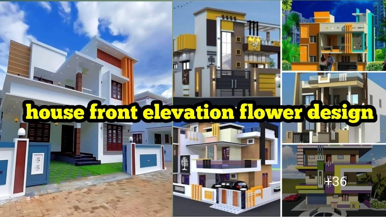 house front elevation flower design |design front elevation of house ...