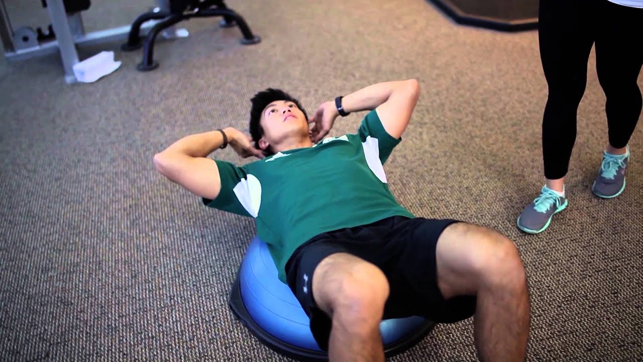 Workout of the Week #11: Bosu Ball Bent Knee Boxer Crunch - YouTube