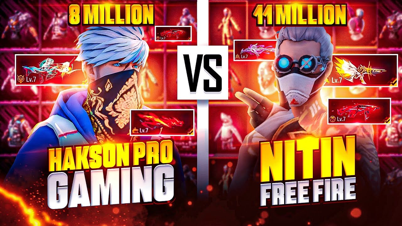 Nitin free fire vs Hakson Pro Gaming 😦Biggest Gun Collection verses in ...