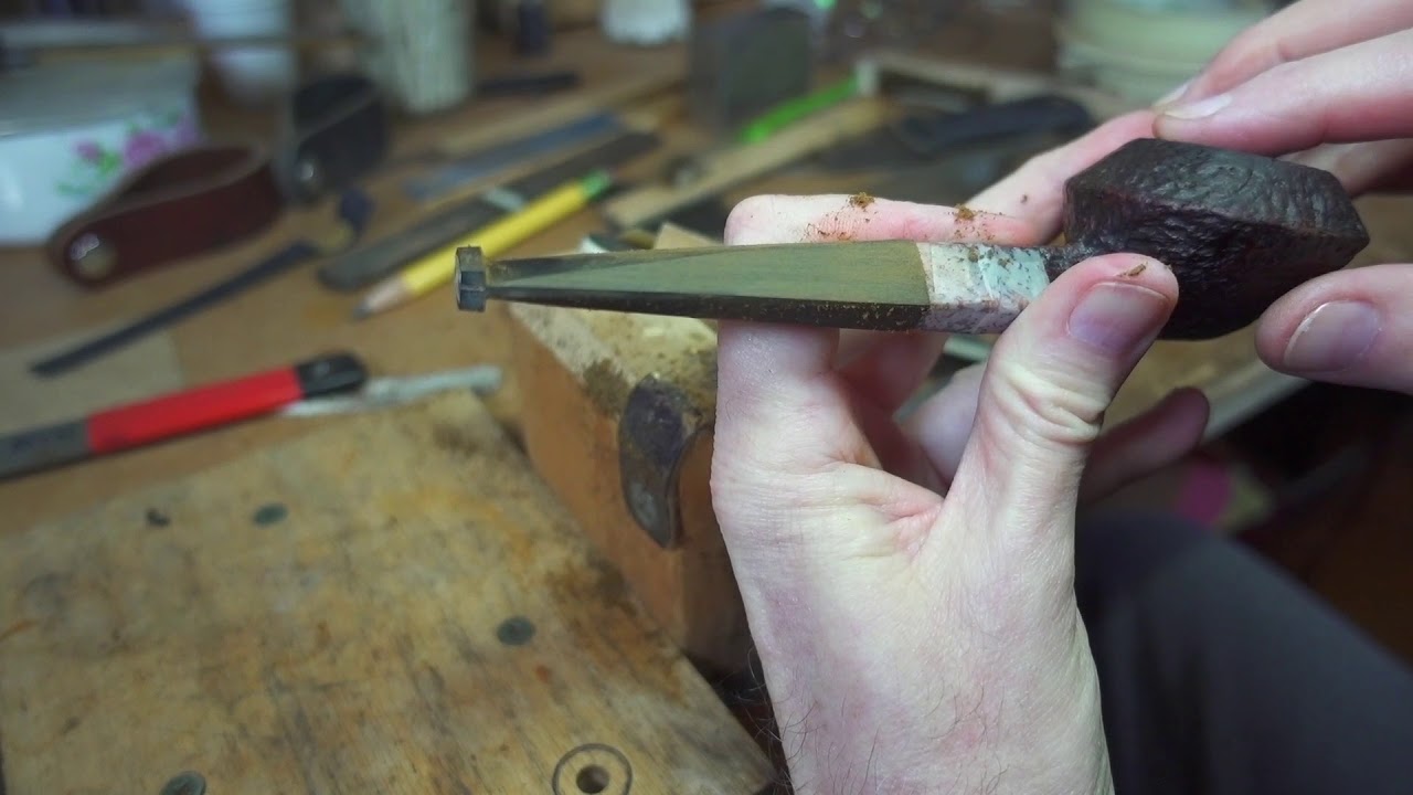 Making a Faceted Stem from Vulcanite Rod Stock PART 15 -- Final shaping ...