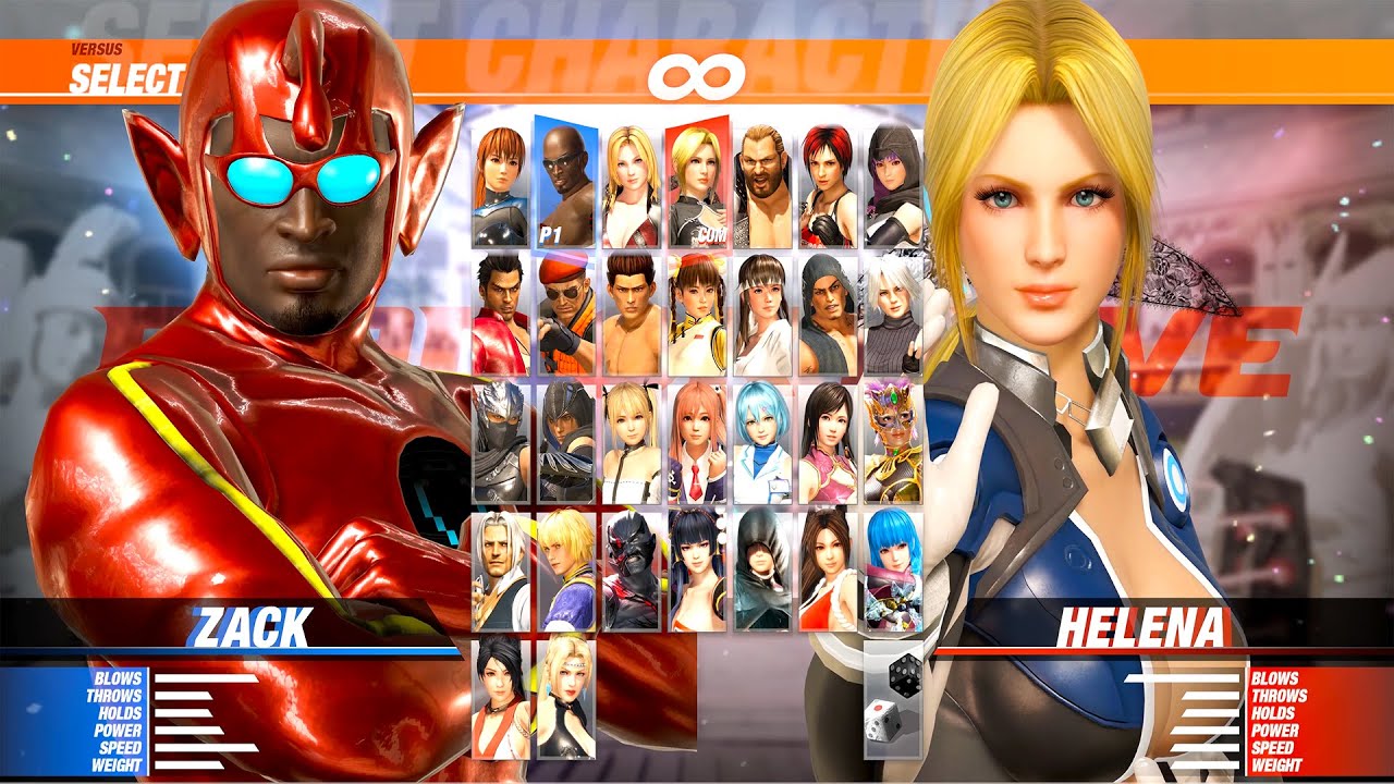 4K DOA6 Nova Sci Fi body suit Outfits VS! Zack Helena Kasumi Mariposa ...