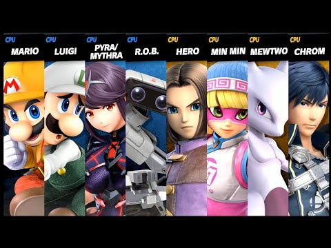 Mario and Luigi and Pyra / Mythra and R.O.B. VS Hero and Min Min and ...