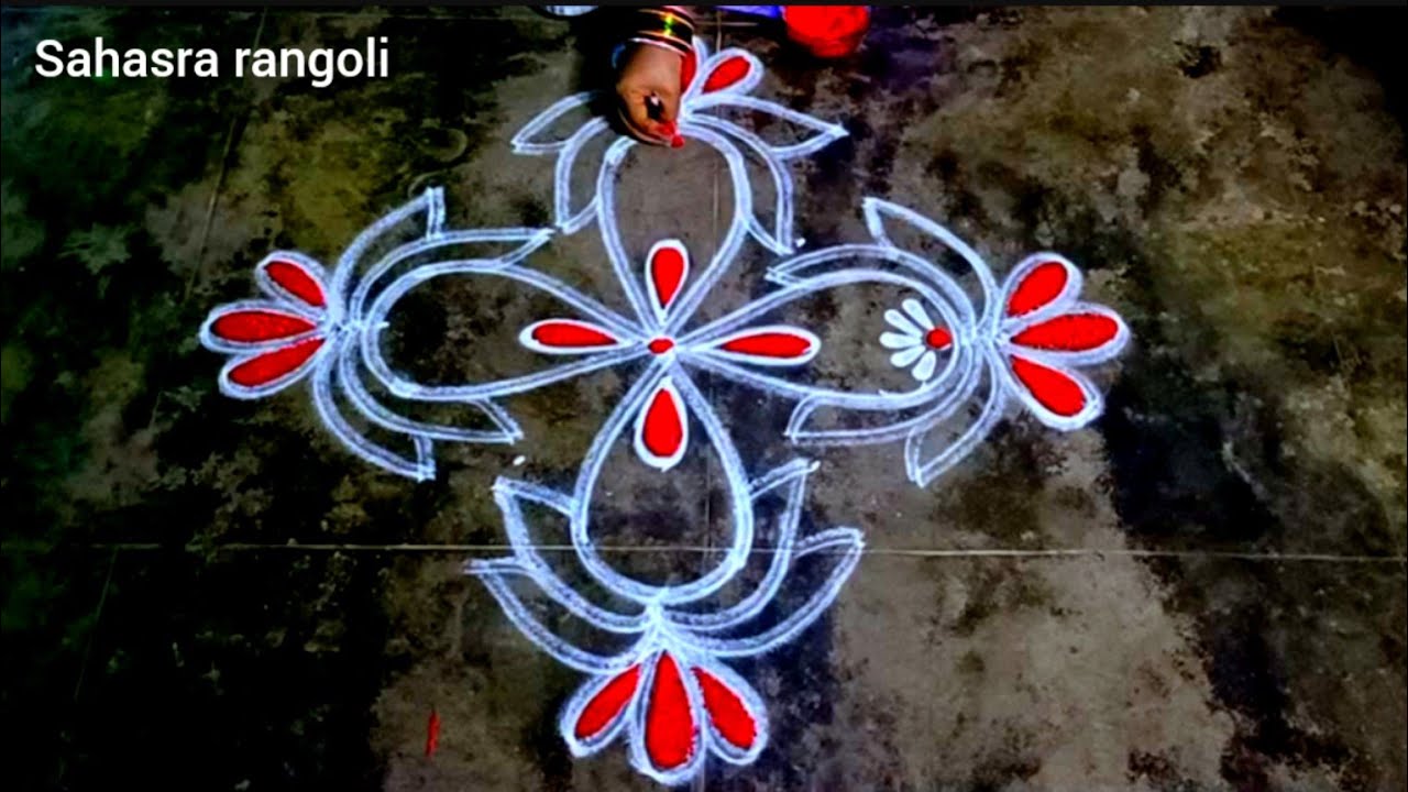 Creative rangoli design / Easy rangoli for beginners ...