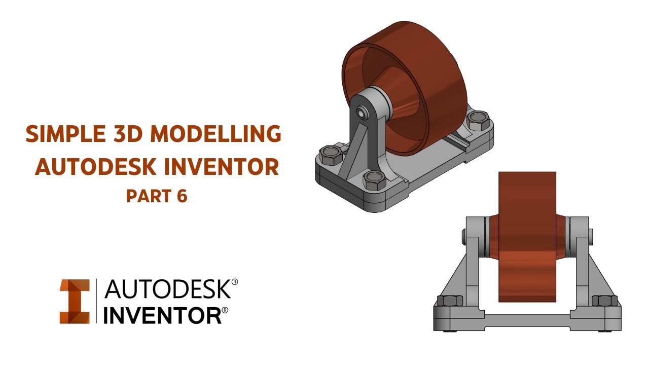 Simple 3D Modelling Part 6 - Autodesk Inventor (Belt Roller Support ...
