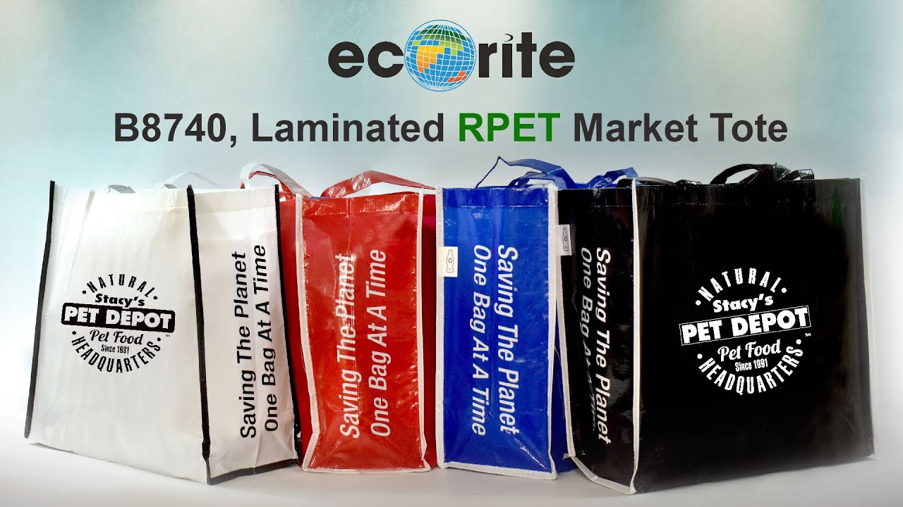 Laminated RPET Market Tote - B8740 - www.ecorite.com - YouTube