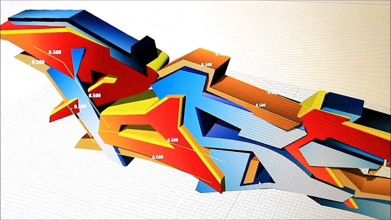 3D print full color Graffiti POSE - YouTube
