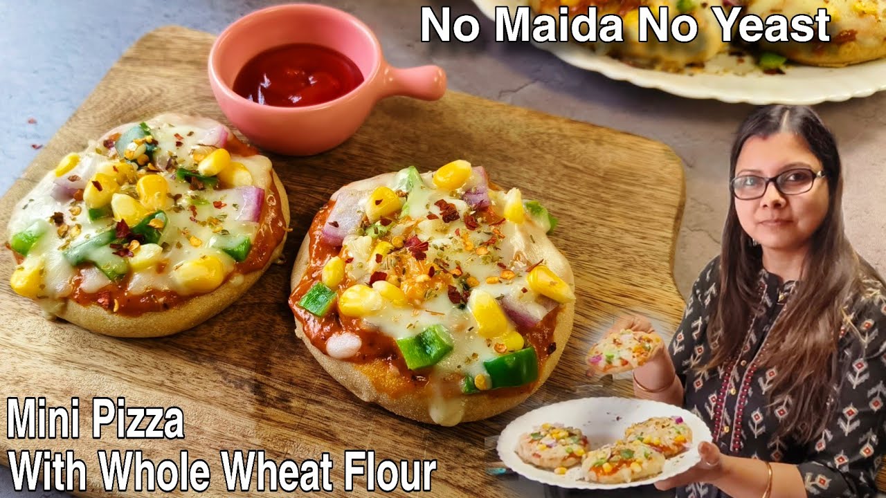 Mini Pan Pizza Recipe | No Maida, No Oven, No Yeast | Easy Kids ...