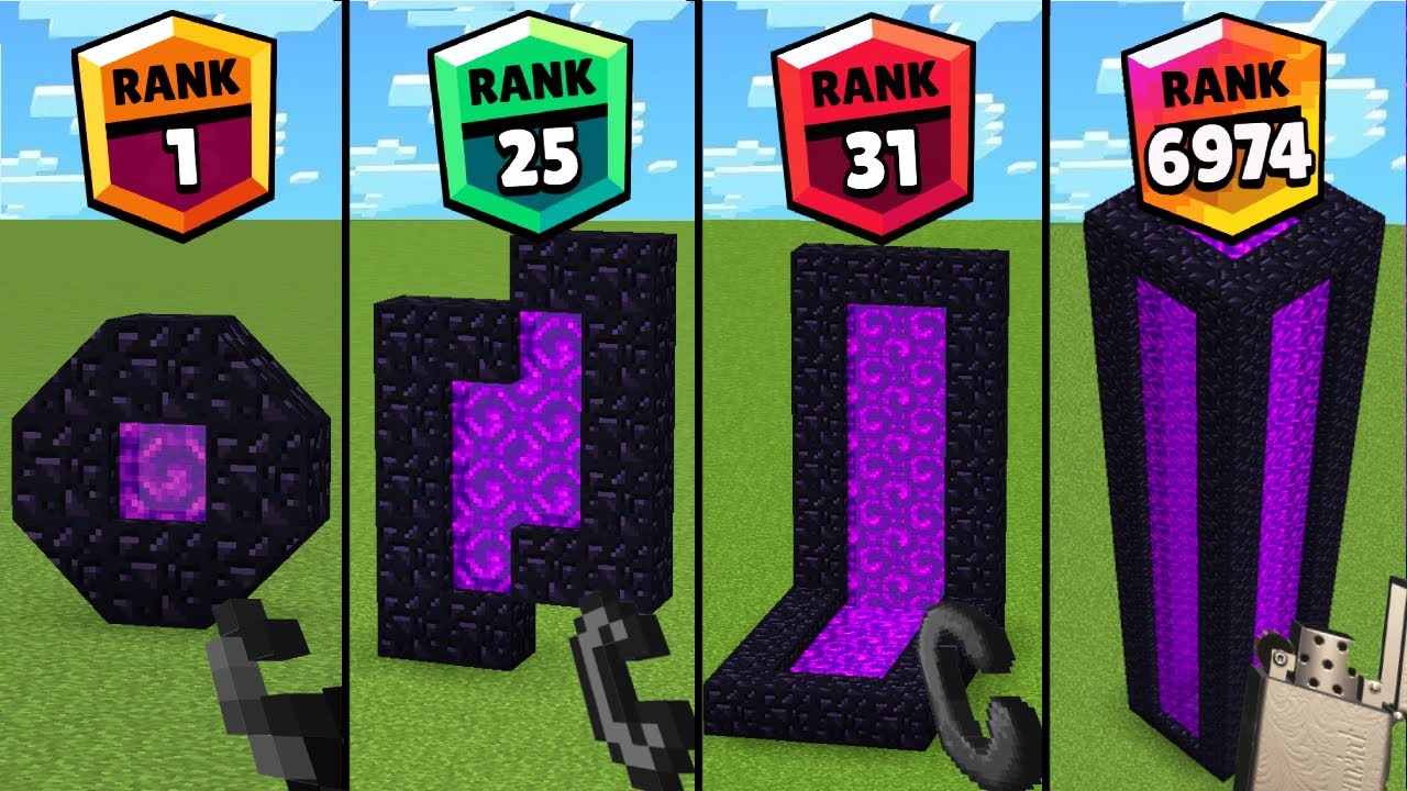 nether portals with different ranks in Minecraft - compilation - YouTube