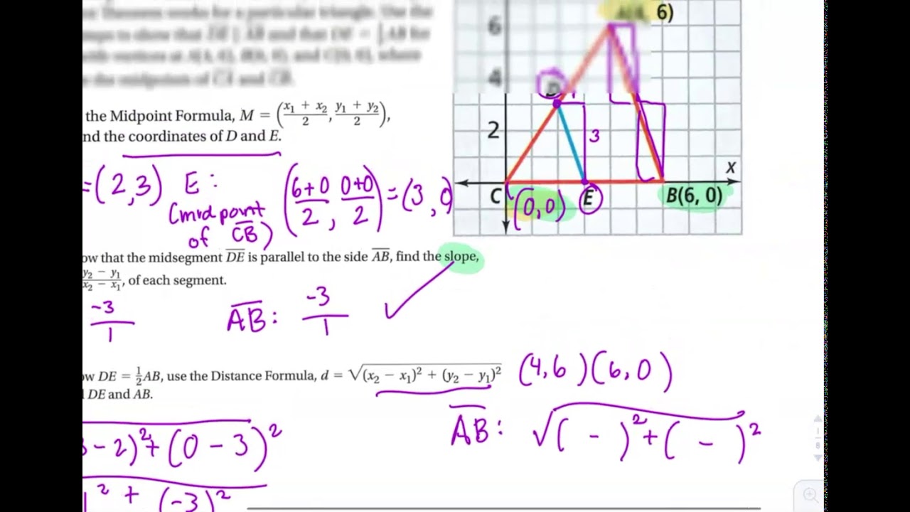 5 1, midsegments of triangles - YouTube
