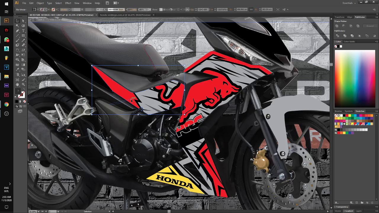 HONDA RS150R REDBULL GREY DESIGN PROCESS - YouTube