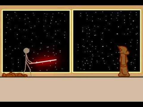 Stick-Jedi light saber duel - YouTube