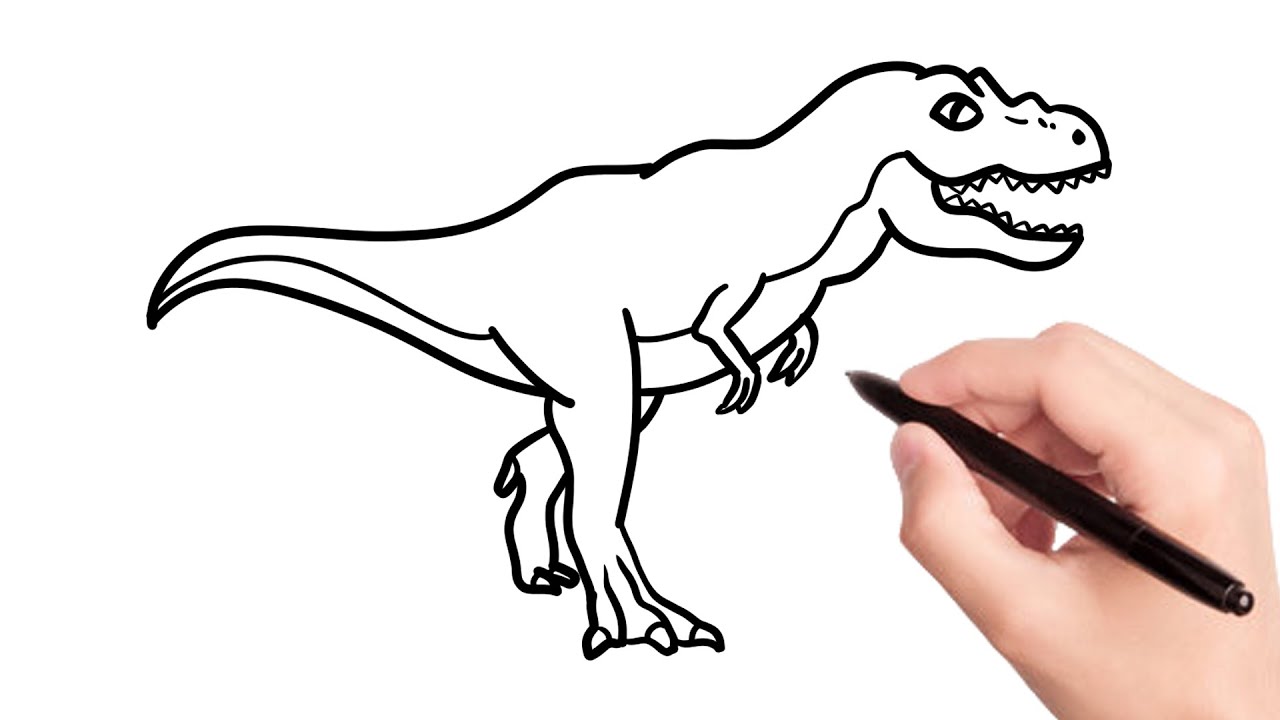 How to Draw a T-REX Easy and Simple - YouTube