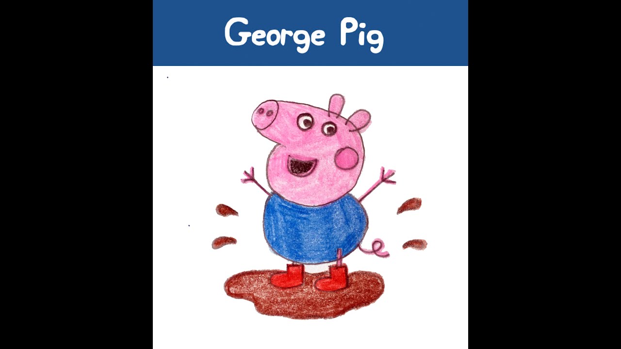 George pig drawing I easy drawing for kids I Pencil colors - YouTube