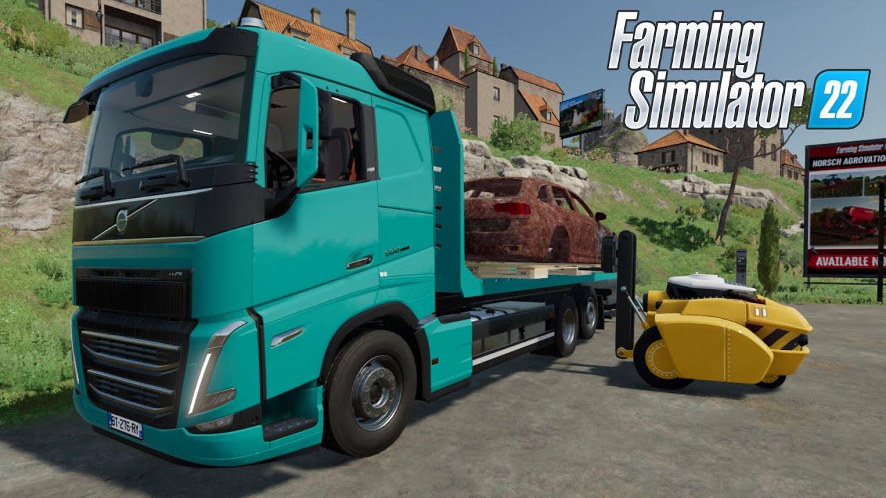 FS22 - Transporting an old abandoned car to the scrap - Farming ...