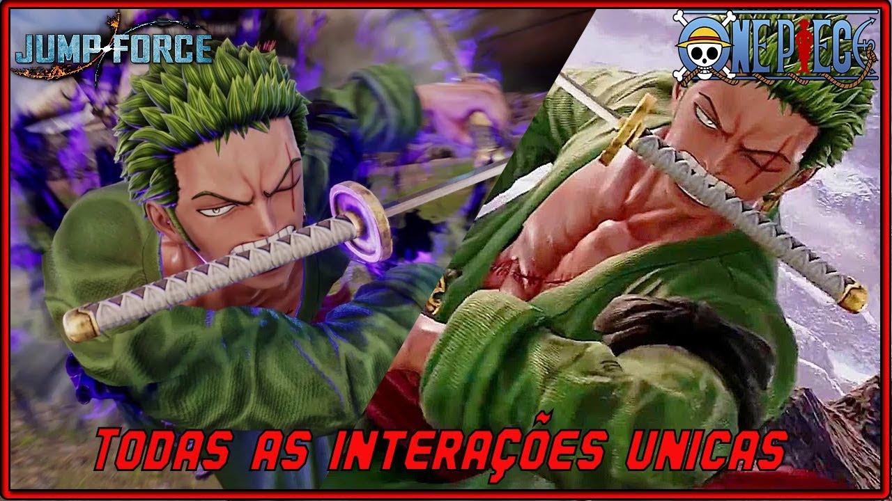 JUMP FORCE - ZORO TODAS AS INTERAÇÕES ÚNICAS (LEGENDADO PT-BR) - YouTube