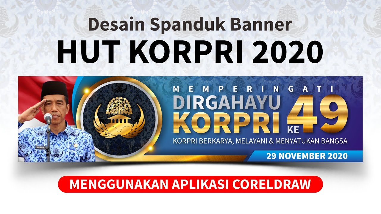 Desain Spanduk Banner HUT KORPRI - CorelDRAW - Edukasi Grafis # ...