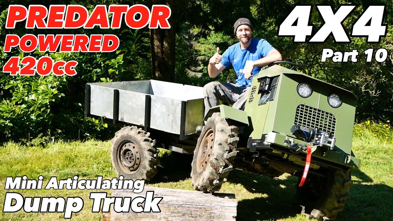 420cc Predator powered articulating 4X4 dump truck build part 10 - YouTube