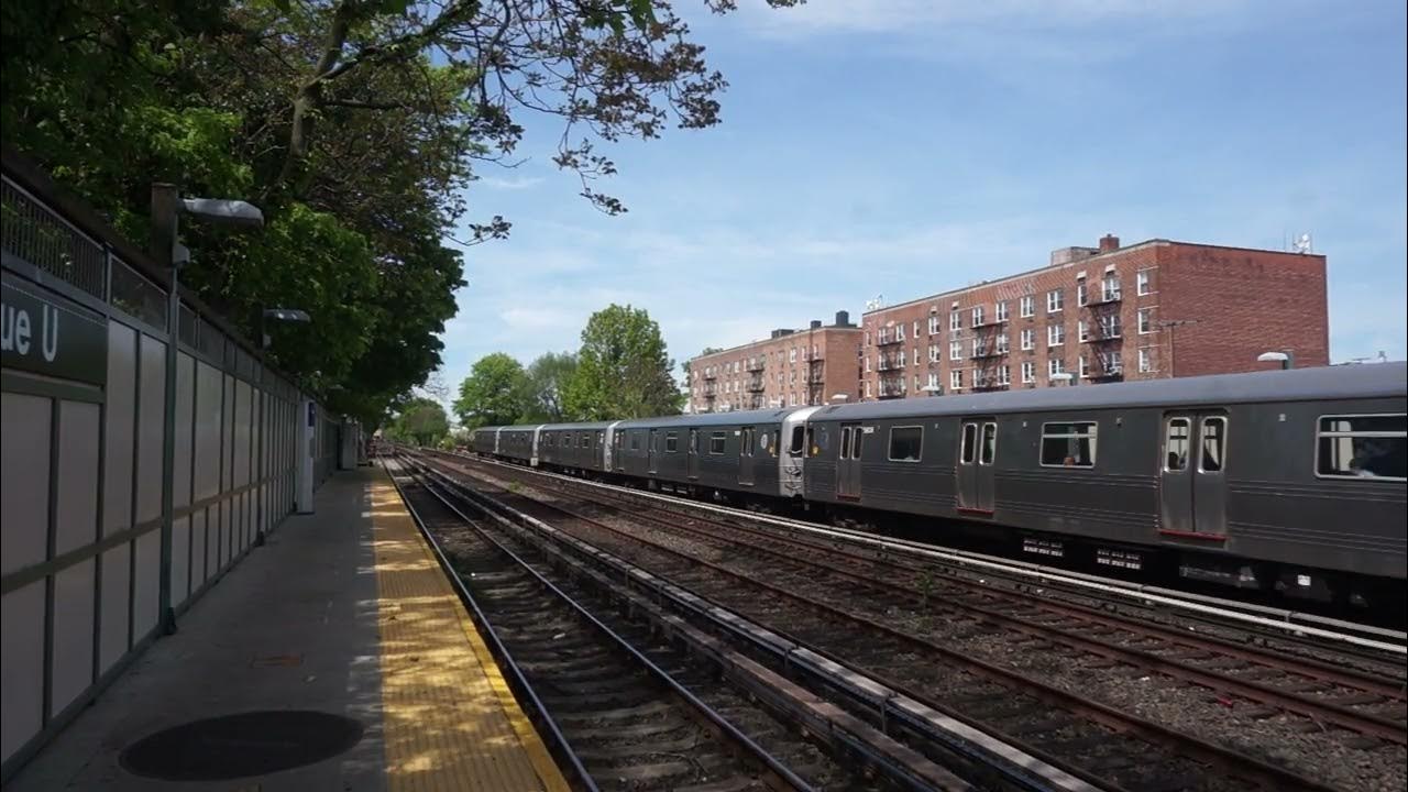 NYC Subway: Manhattan bound R46 Q Train leaving Avenue U - YouTube