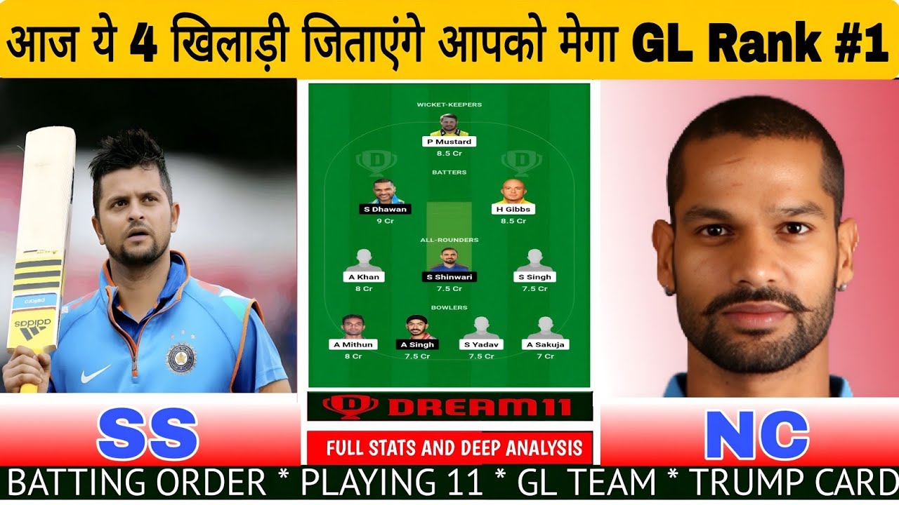 SS vs NC Dream11 Prediction,SS vs NC Dream11 Prediction Today Match,SS vs NC Dream11 Team,SS vs ...