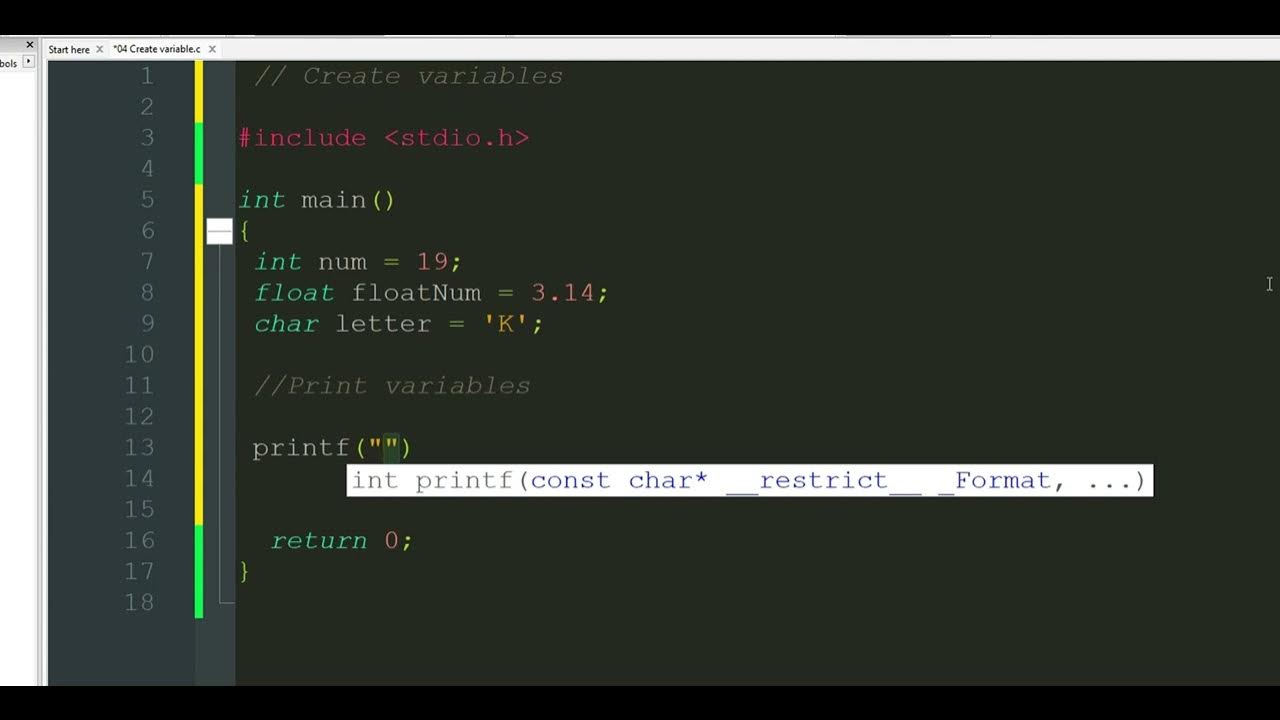 Create variables | C Programming - YouTube