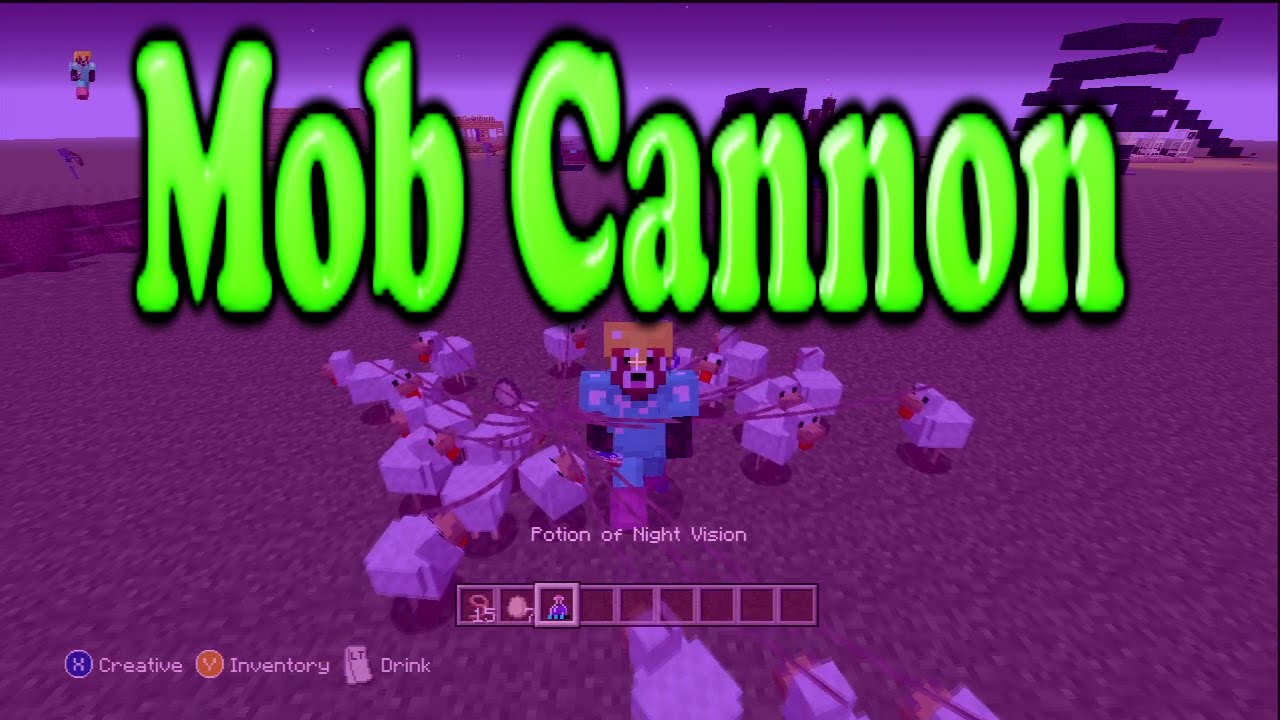 Minecraft : MOB CANNON: Tutorial - YouTube
