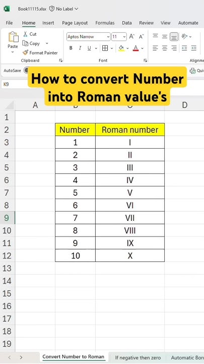 Convert number into roman number #excel #exceltech #excelformula #unabridged-excel # ...