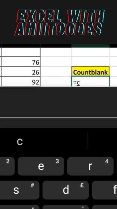 #78 COUNTBLANK Function in Excel | Easy Explanation | Advance Excel | @AmiitCodes | msoffice ...