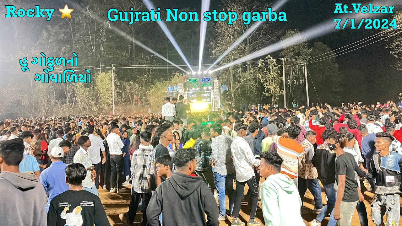 😍Gujrati Non stop garba 2024 🥰|| Rocky star band At.velzar 7/1/2024 ...