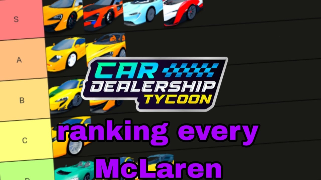 Car dealership tycoon tier list for every McLaren#cardealershiptycoon ...