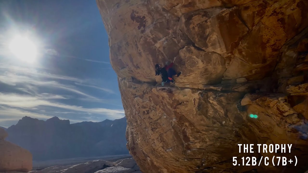 The Trophy (5.12b/c) 7b+ | The Trophy Wall | Red Rock | Nevada | ปีนผา ...