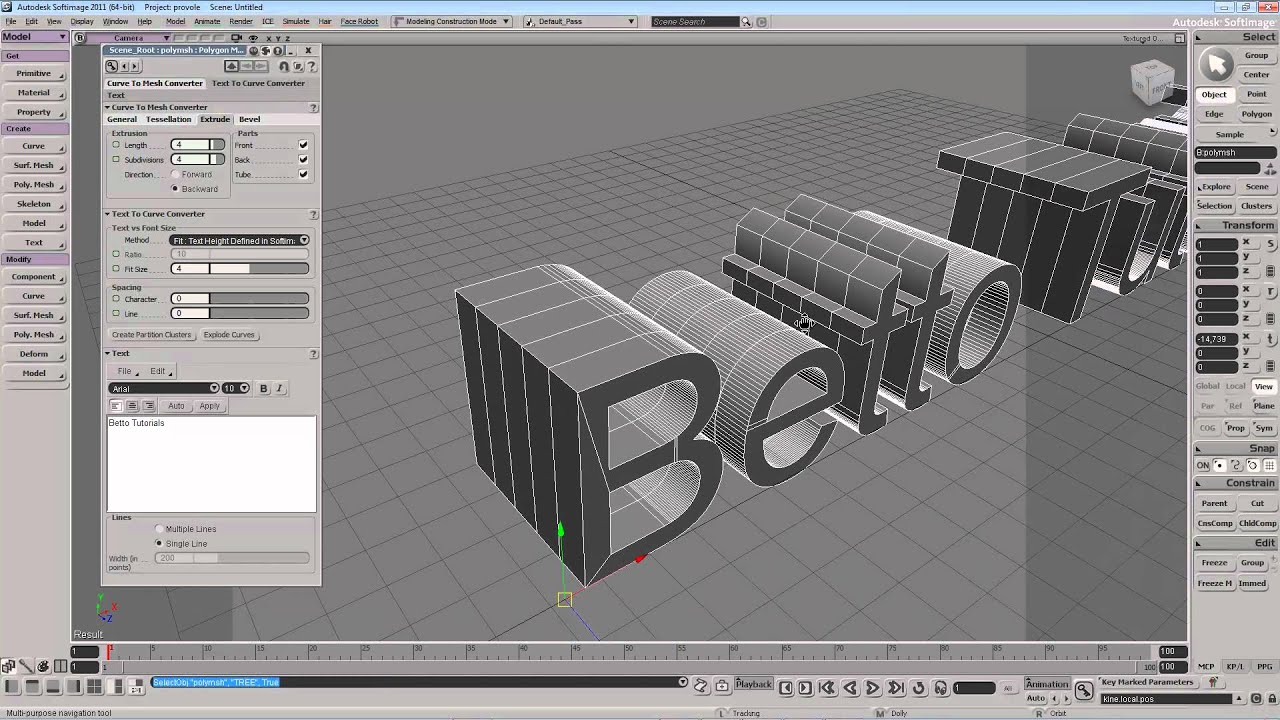 Tutorial Softimage Create Text - YouTube