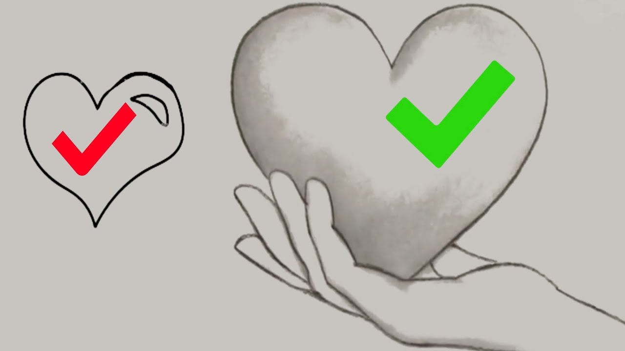 How to Draw Hyper Realistic Heart | step by step - YouTube