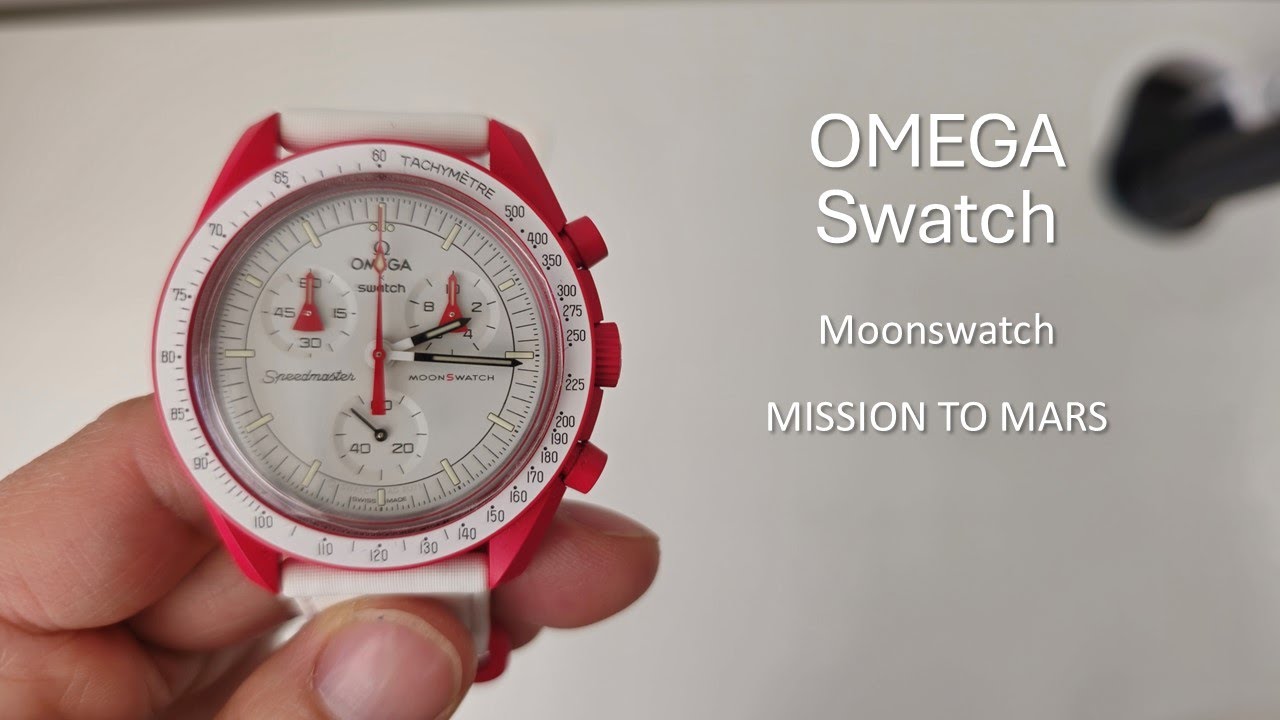 OMEGA Swatch Moonswatch, Mission to Mars, Red White, SO33R100 - YouTube