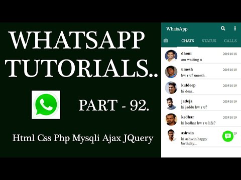 WhatsApp Tutorial Part-92: Count  Messages  Design HTML CSS for Android mobile , Tablet and Web.