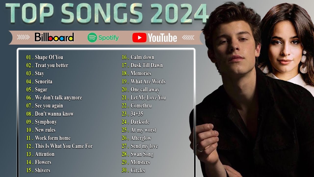 Top Songs 2024 ~ Ed Sheeran - Shawn Mendes -Justin Bieber - Camila ...