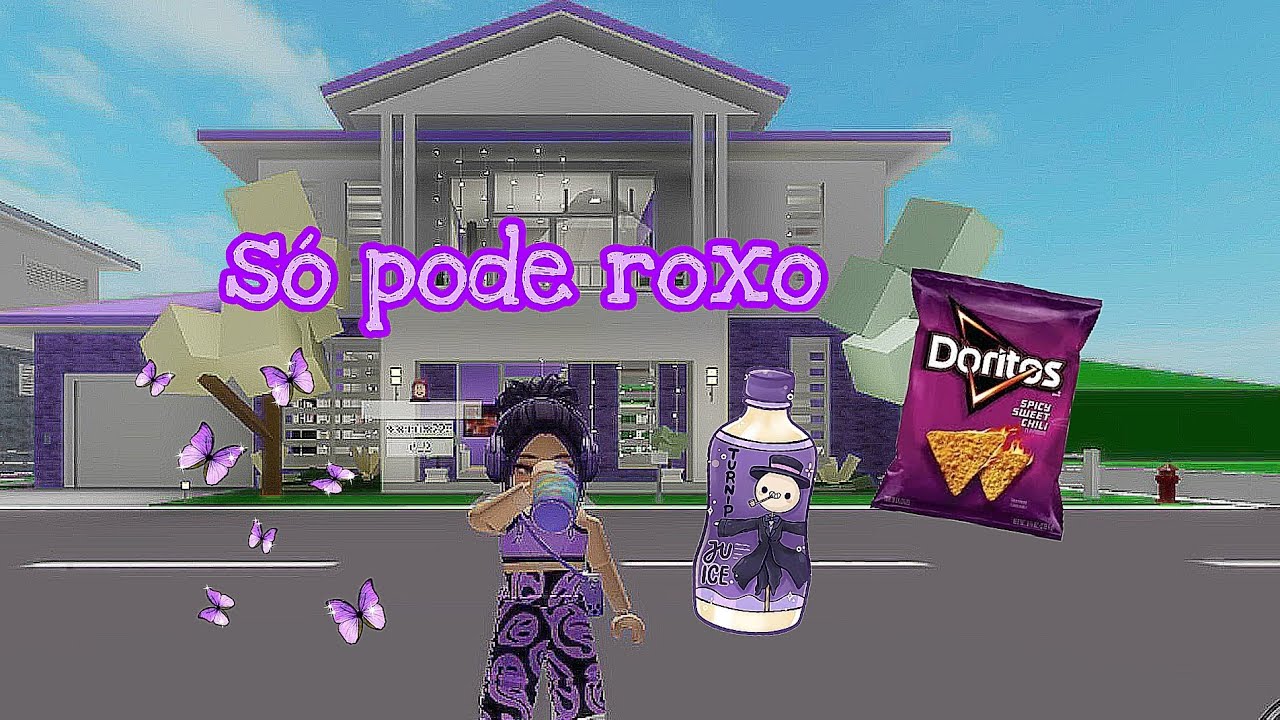 o dia inteiro usando roxo💜 -roblox Brookhaven - YouTube