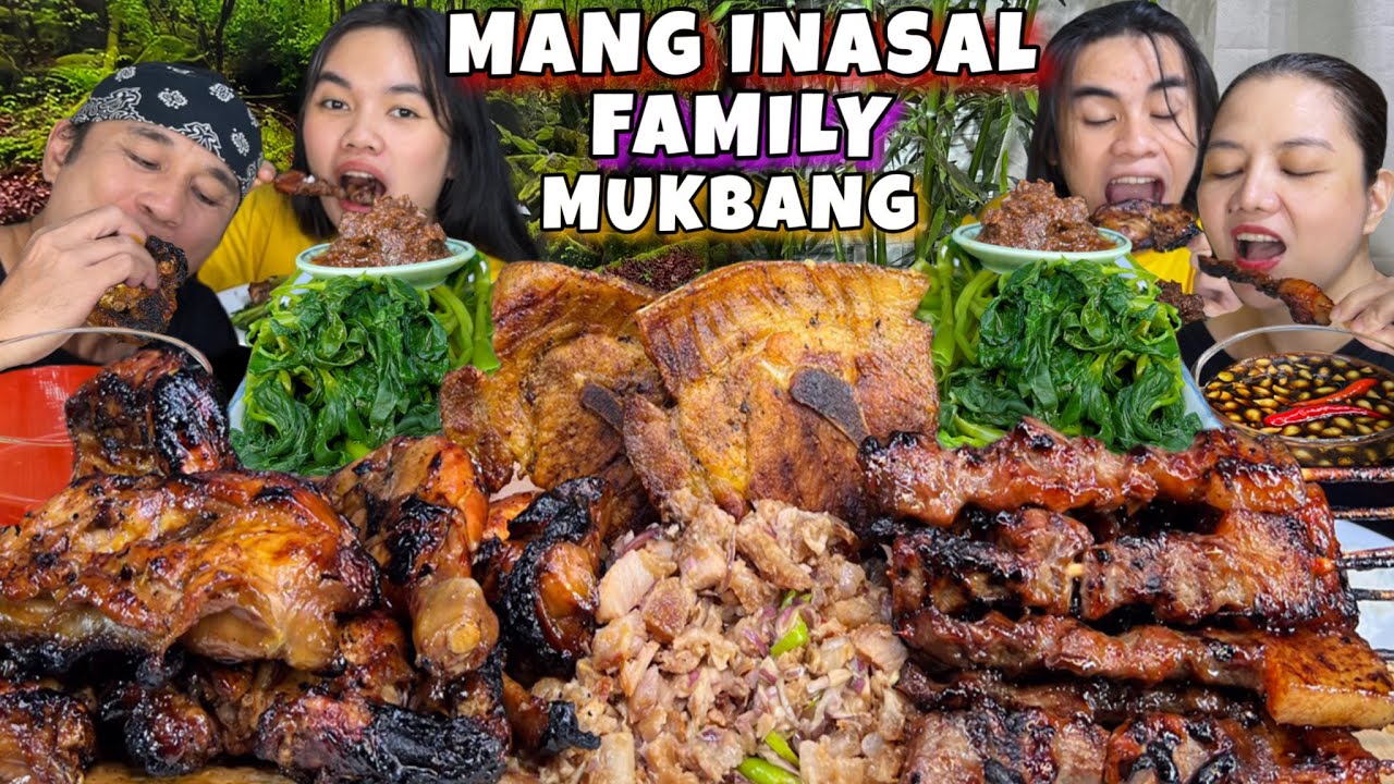 MANG INASAL SATURDAY FAMILY MUKBANG | Inasal Chicken | Pork sisig | Bbq ...