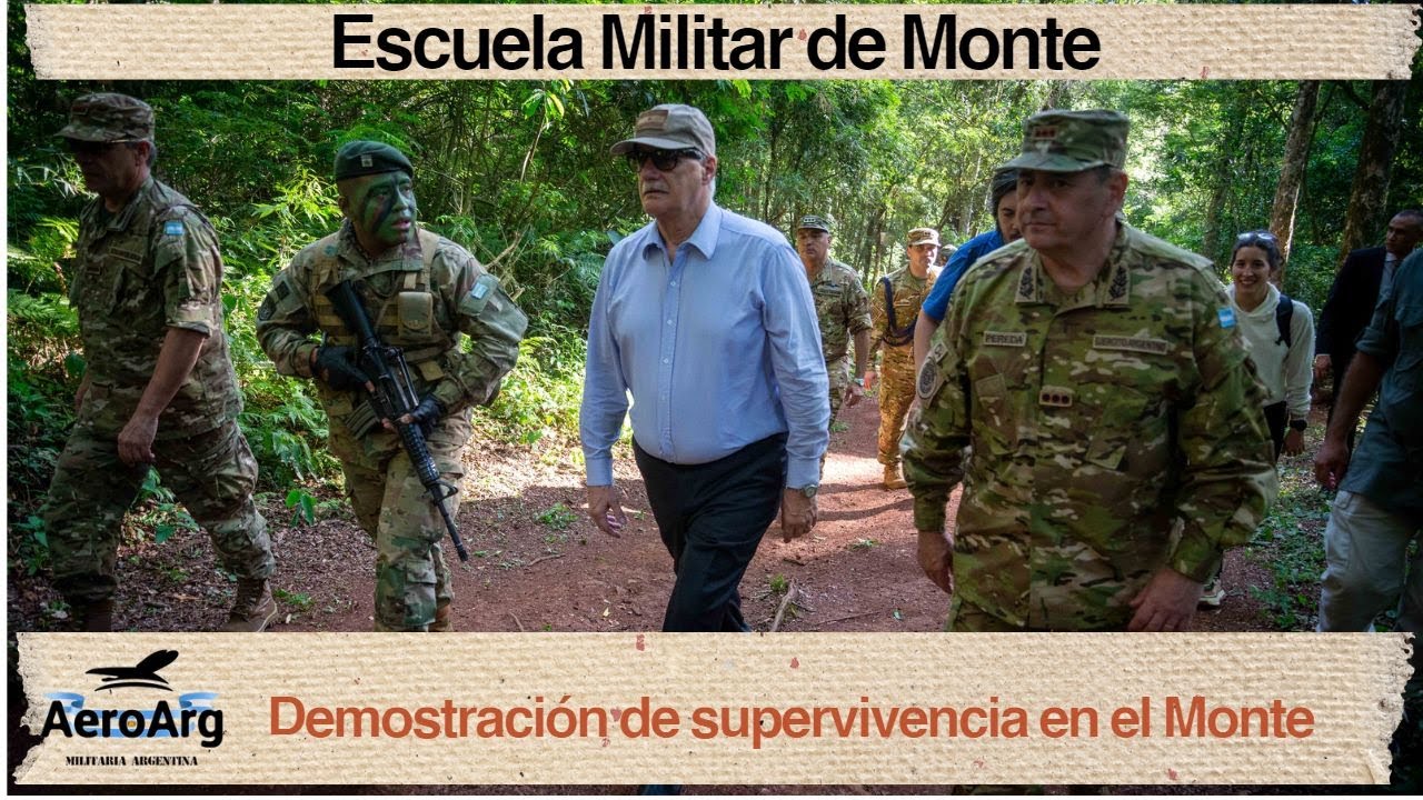 Escuela Militar de Monte, demostración dinámica de cuatro pelotones ...