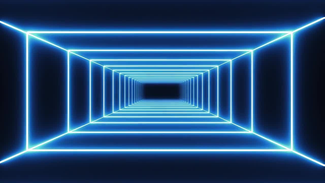 Blue Neon Tunnel Motion Graphics - YouTube